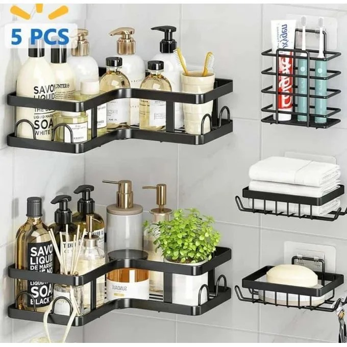 Buy 5pcs Set Shower Caddy Corner Shelf/Bathroom Organizer | Kisasahome